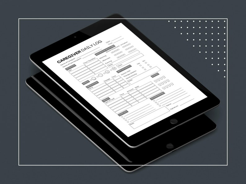 Caregiver Checklist Printable Caregiver Daily Log Fillable PDF Daily ...