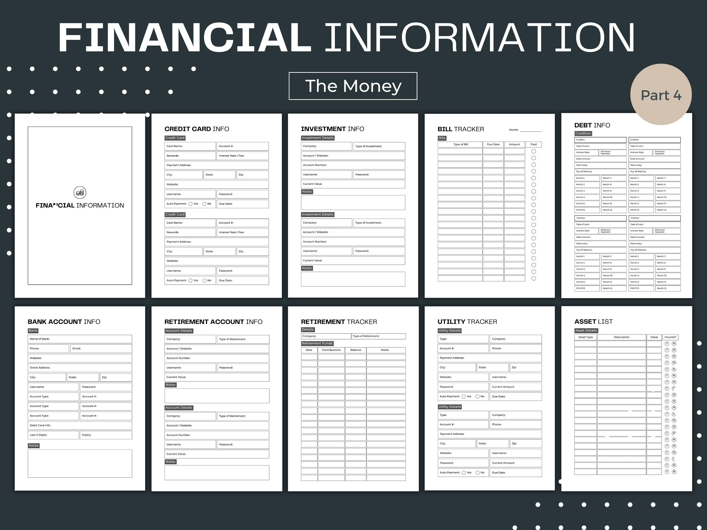 End of Life Planner Binder, Important Documents Organizer (printable ...