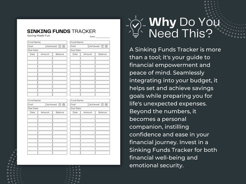 Sinking Funds Tracker Printable, Fillable PDF, Savings Goal - Etsy