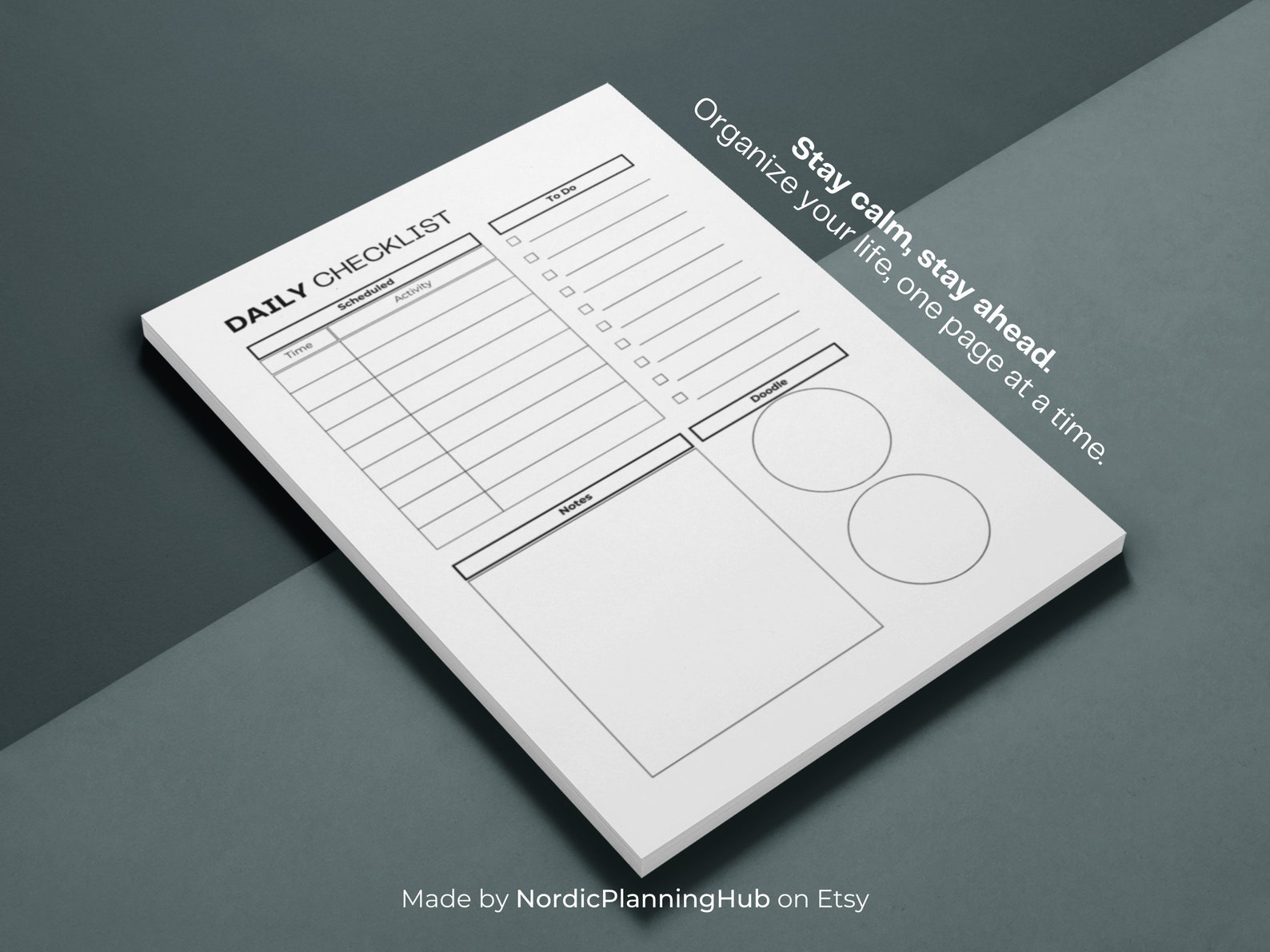 Daily Checklist Printable Checklist Minimal to Do List Fillable PDF ...