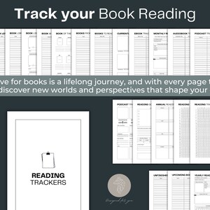 Reading Journal Bundle, Book Log, Reading Tracker (printable PDF) - Etsy