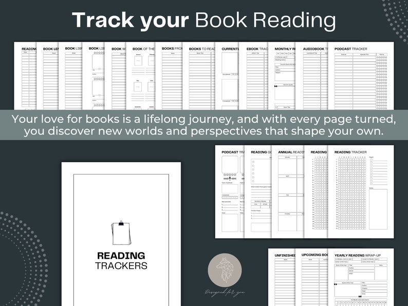 Reading Journal Bundle, Book Log, Reading Tracker (printable PDF) - Etsy