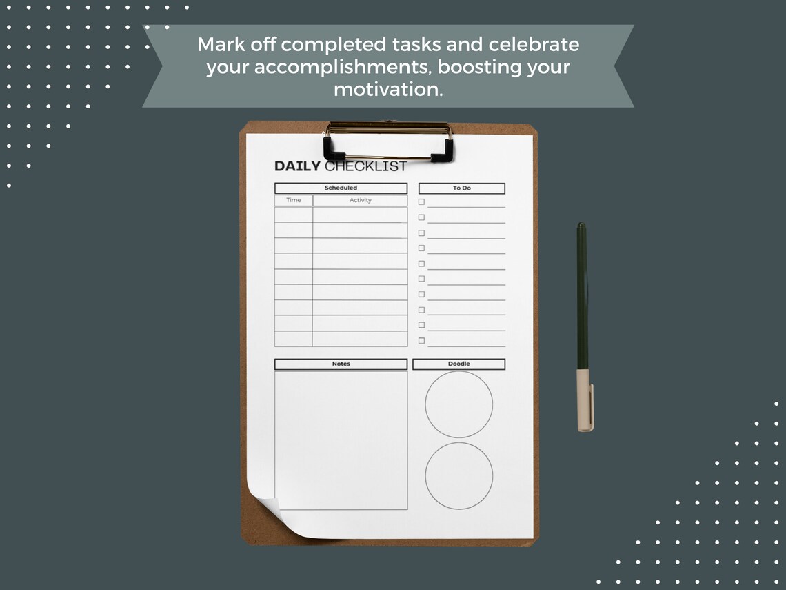 Daily Checklist Printable Checklist Minimal to Do List Fillable PDF ...