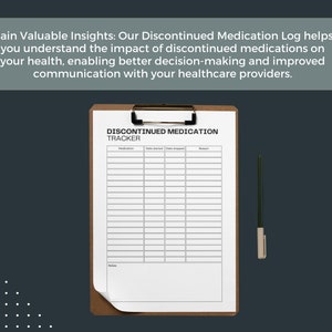 Discontinued Medication Log, Chronic Illness Tracker (fillable PDF) - Etsy