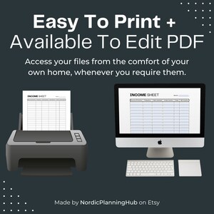 Income Sheet Printable | Paycheck Budget Tracker (fillable PDF) - Etsy