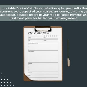 Doctor Visit Notes Printable Doctor Appointment Log Fillable PDF for ...