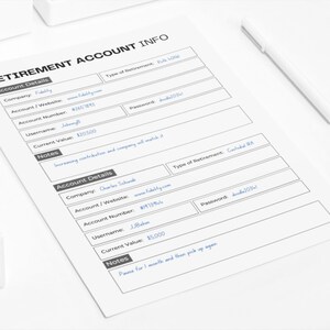 Retirement Tracker Printable Retirement Planner Fillable PDF Financial ...