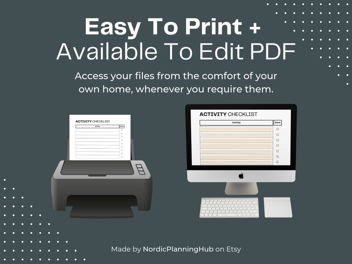 Activity Checklist Printable Simple Checklist Fillable PDF Daily to Do ...