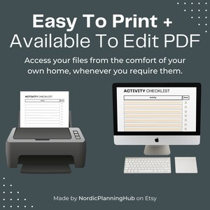 Activity Checklist Printable Simple Checklist Fillable PDF Daily to Do ...