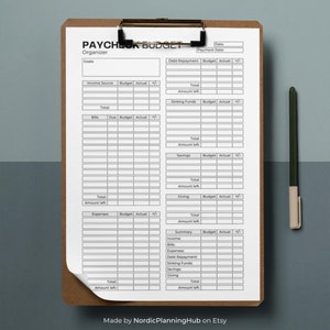 Paycheck Budget Bill Tracker Printable Paycheck Budget Planner - Etsy