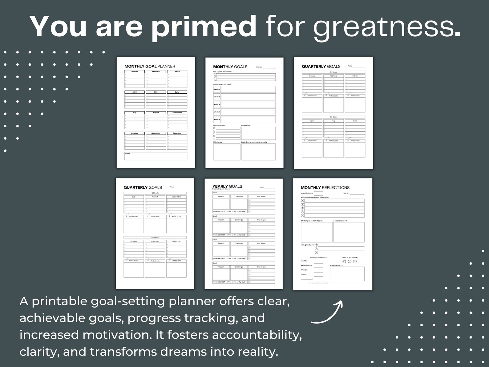 Goal Setting Worksheet, Goals Planner, Goal Setting Template, Goal ...