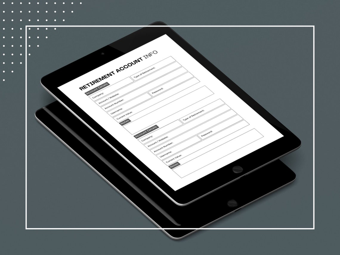 Retirement Tracker Printable Retirement Planner Fillable PDF Financial ...