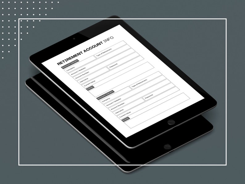 Retirement Tracker Printable Retirement Planner Fillable PDF Financial ...