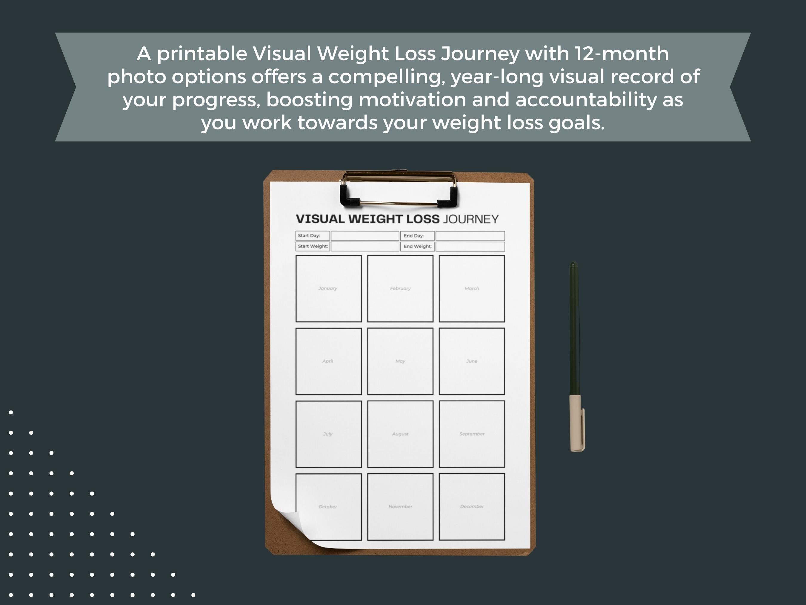 Visual Weight Loss Journey Printable Weight Loss Tracker Fillable PDF ...