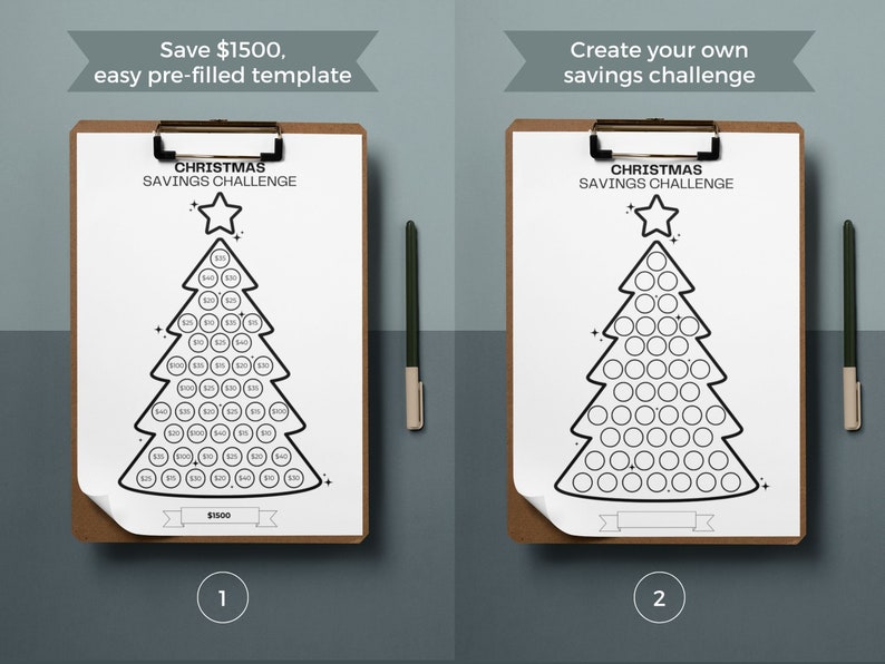 Christmas Savings Challenge Printable: Holiday Funds Tracker (fillable ...