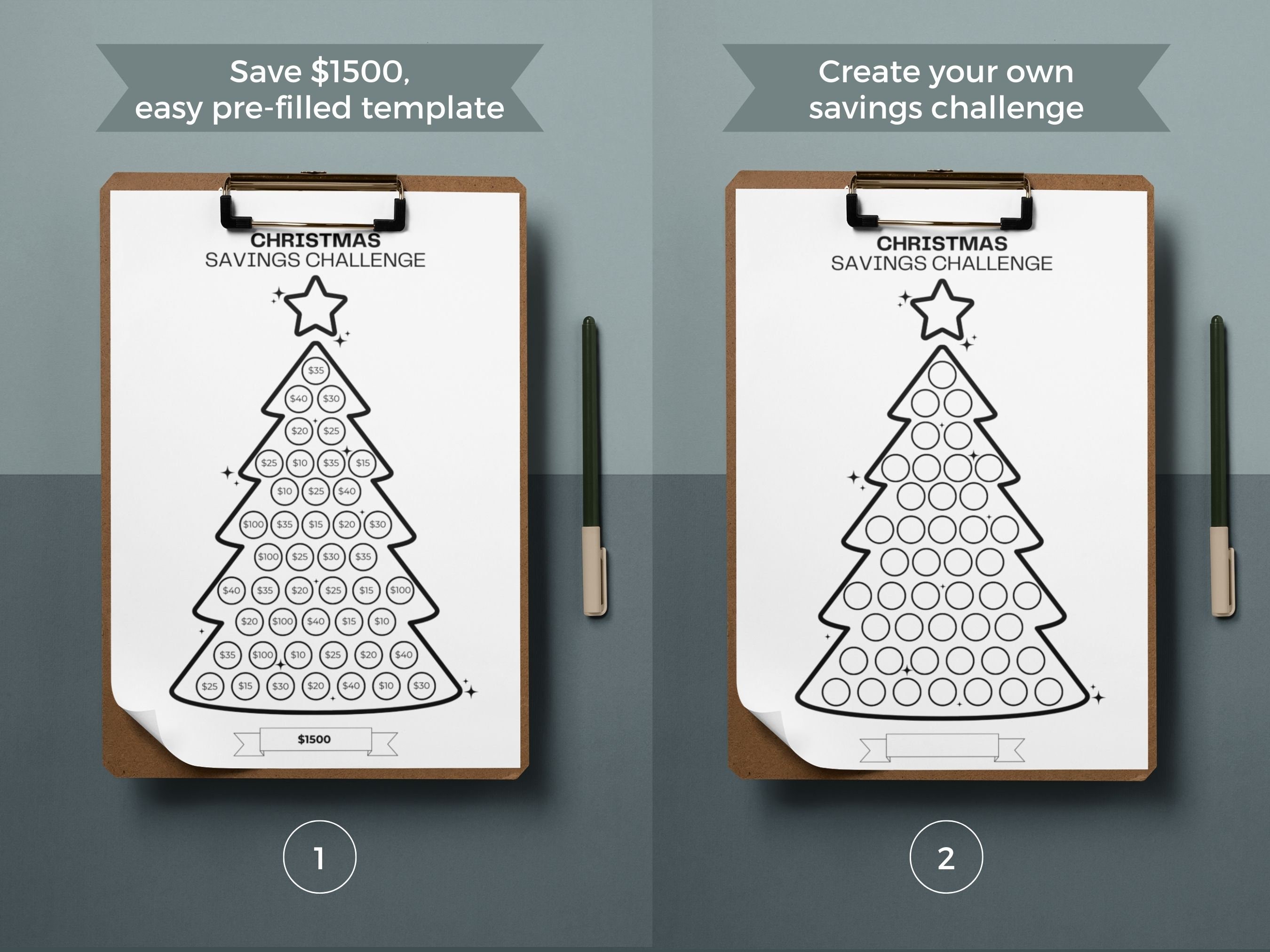Christmas Savings Challenge Printable Christmas Tree Saving Challenge ...