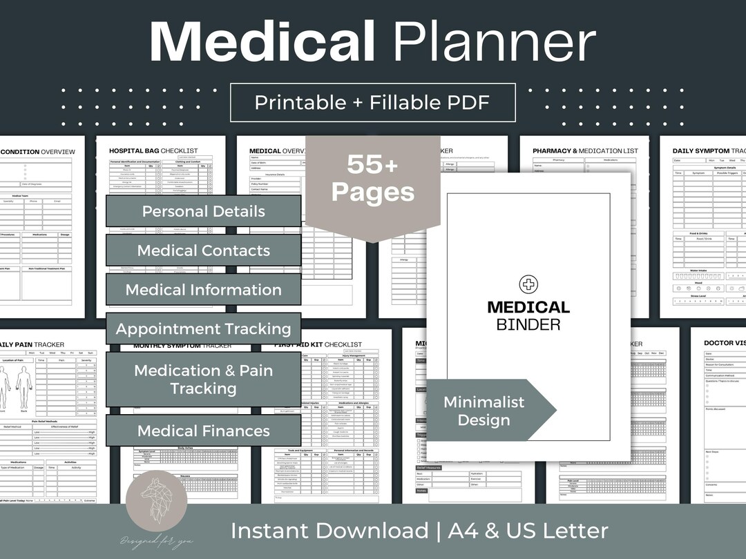 Medical Planner Printable Medical Binder Chronic Illness Planner ...