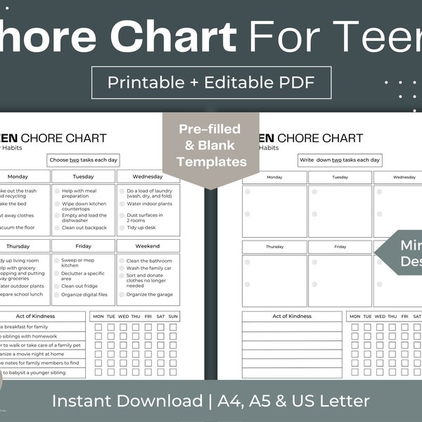 Chore Chart for Kids Adhd - Etsy