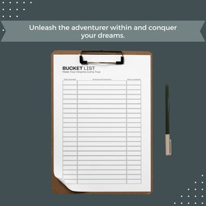Minimalist Bucket List Template, Fillable PDF (A4, A5, Letter) - Etsy