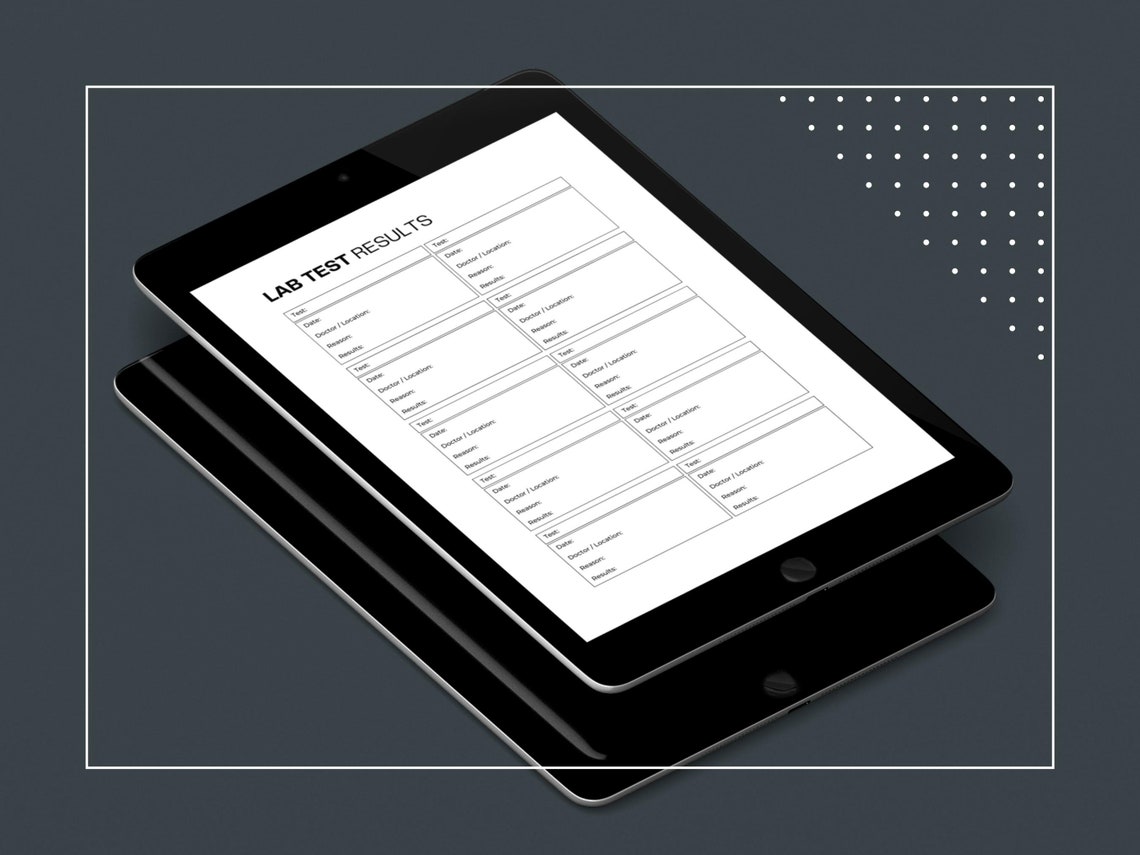 Lab Test Results Printable for Your Medical Binder Fillable PDF Lab ...