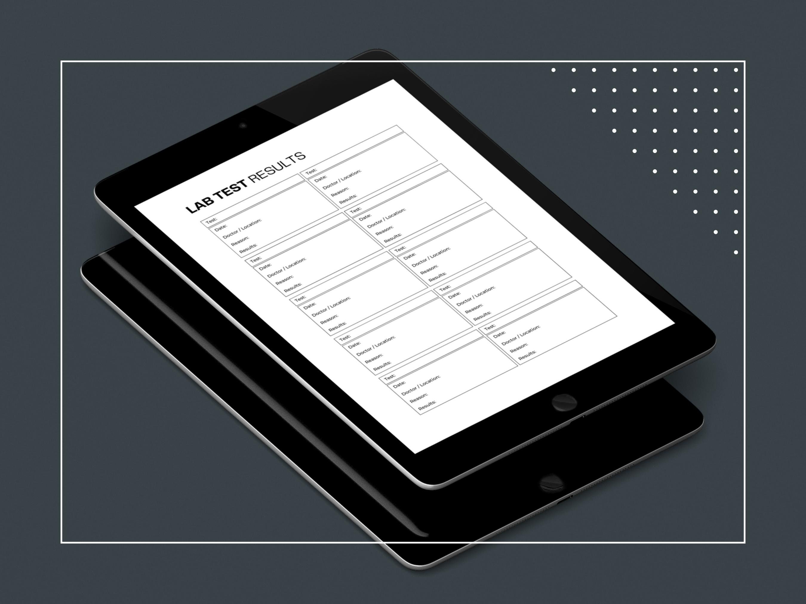 Lab Test Results Printable for Your Medical Binder Fillable PDF Lab ...