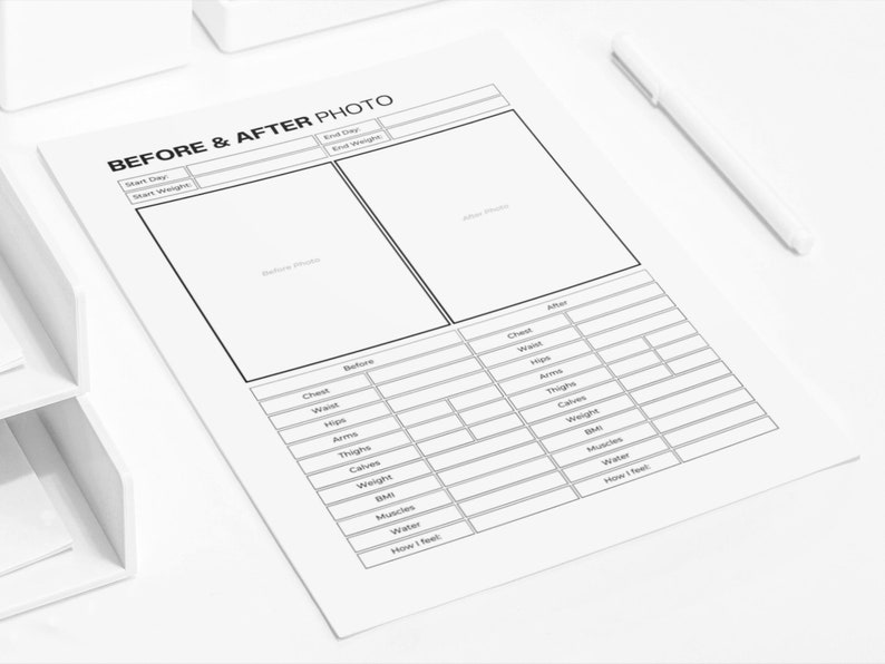 Before and After Body Transformation Photo Template Weight Loss Tracker ...
