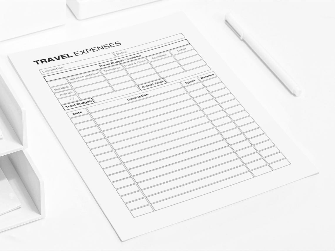 Printable Travel Expenses Tracker, Budget Planner (A4, A5, Letter) - Etsy