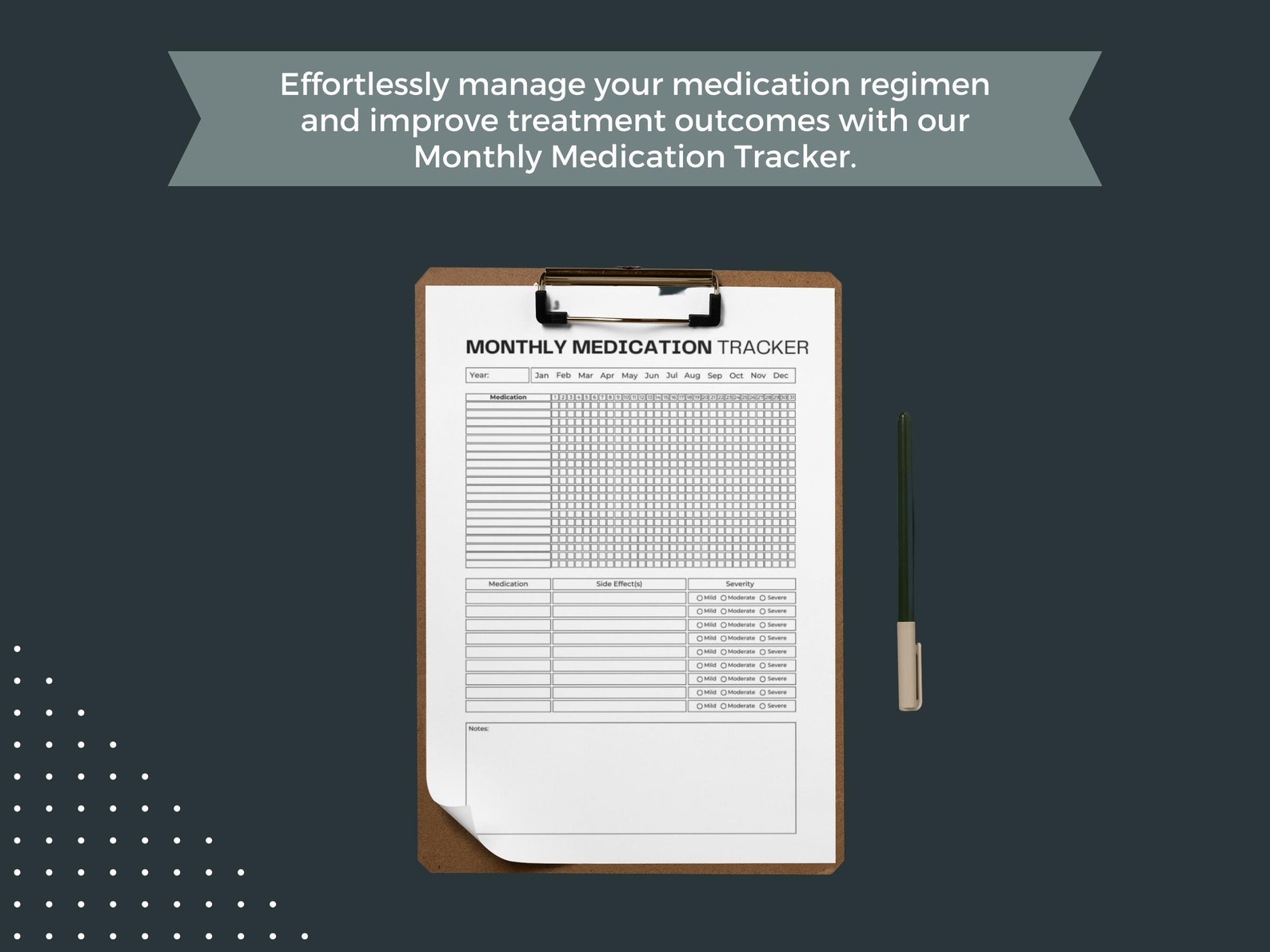 Monthly Medication Tracker, Fillable PDF (A4, A5, Letter) - Etsy