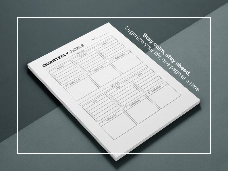 Quarterly Goals Template Printable Yearly Planner Fillable PDF Goal ...