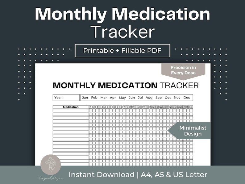 Printable Medication Tracker Fillable PDF Chronic Illness Tracker for ...