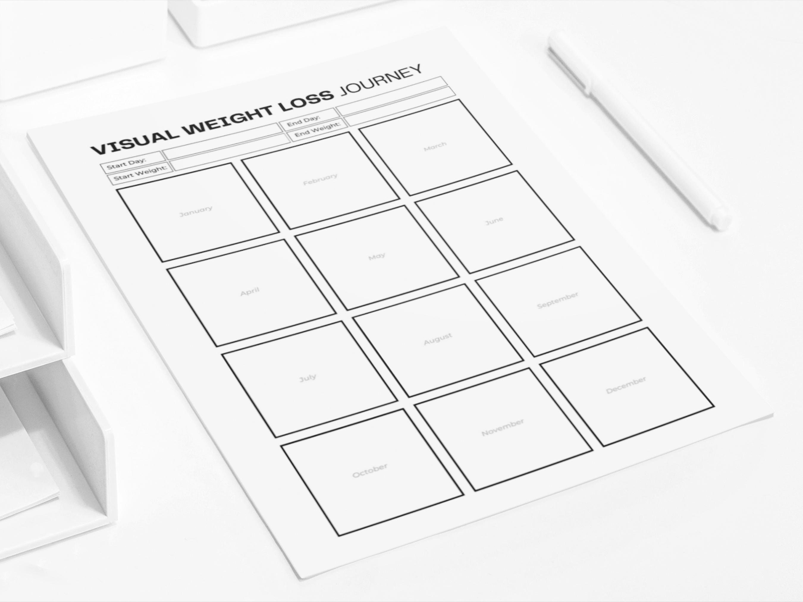 Visual Weight Loss Journey Printable Weight Loss Tracker Fillable PDF ...