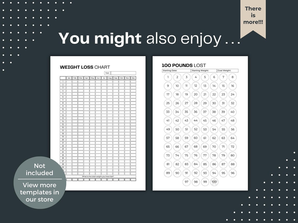 75 Pounds Lost Tracker Weight Loss Journal Printable Weight Loss ...