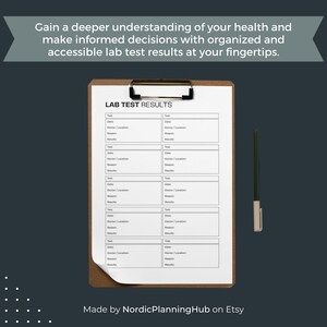 Lab Test Results Printable for Your Medical Binder Fillable PDF Lab ...