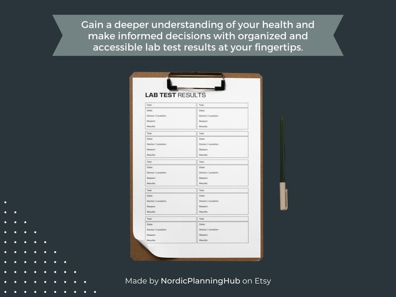 Lab Test Results Printable for Your Medical Binder Fillable PDF Lab ...