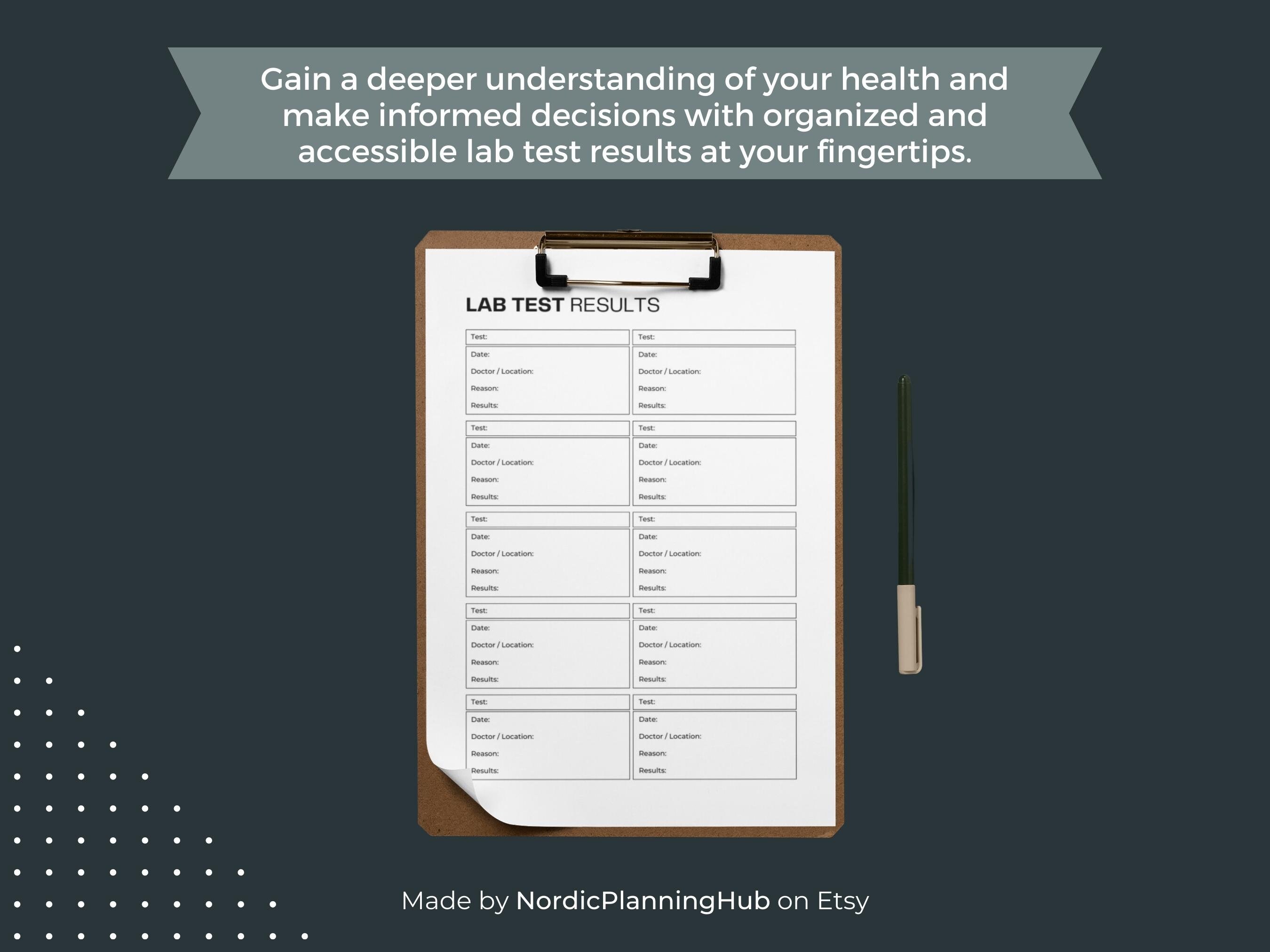 Lab Test Results Printable for Your Medical Binder Fillable PDF Lab ...