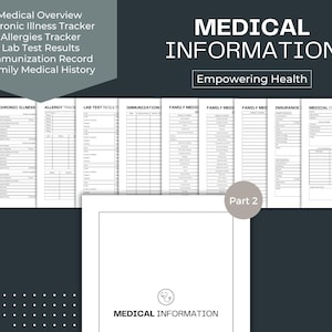 Medical Binder Printable | Chronic Illness, Emergency Info (fillable ...