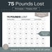 75 Pounds Lost Tracker Weight Loss Journal Printable Weight Loss ...