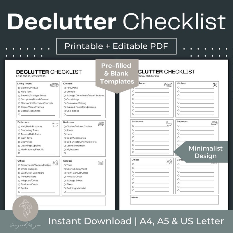 Declutter Printable - Etsy UK