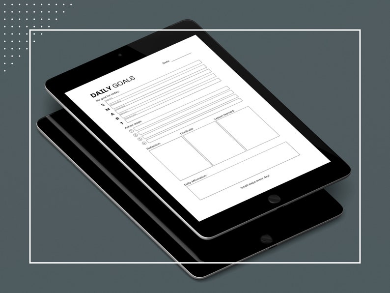 Daily Goals Template Goal Settings Worksheet Fillable PDF Personal ...