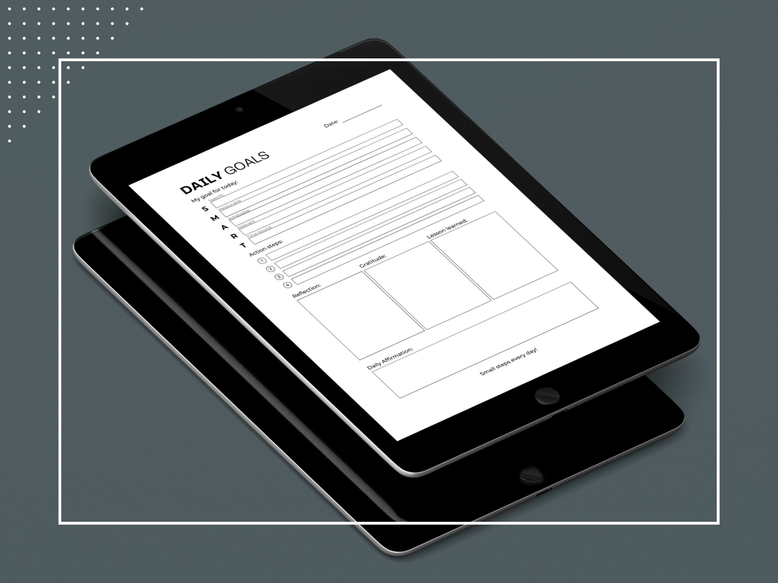 Daily Goals Template Goal Settings Worksheet Fillable PDF Personal ...