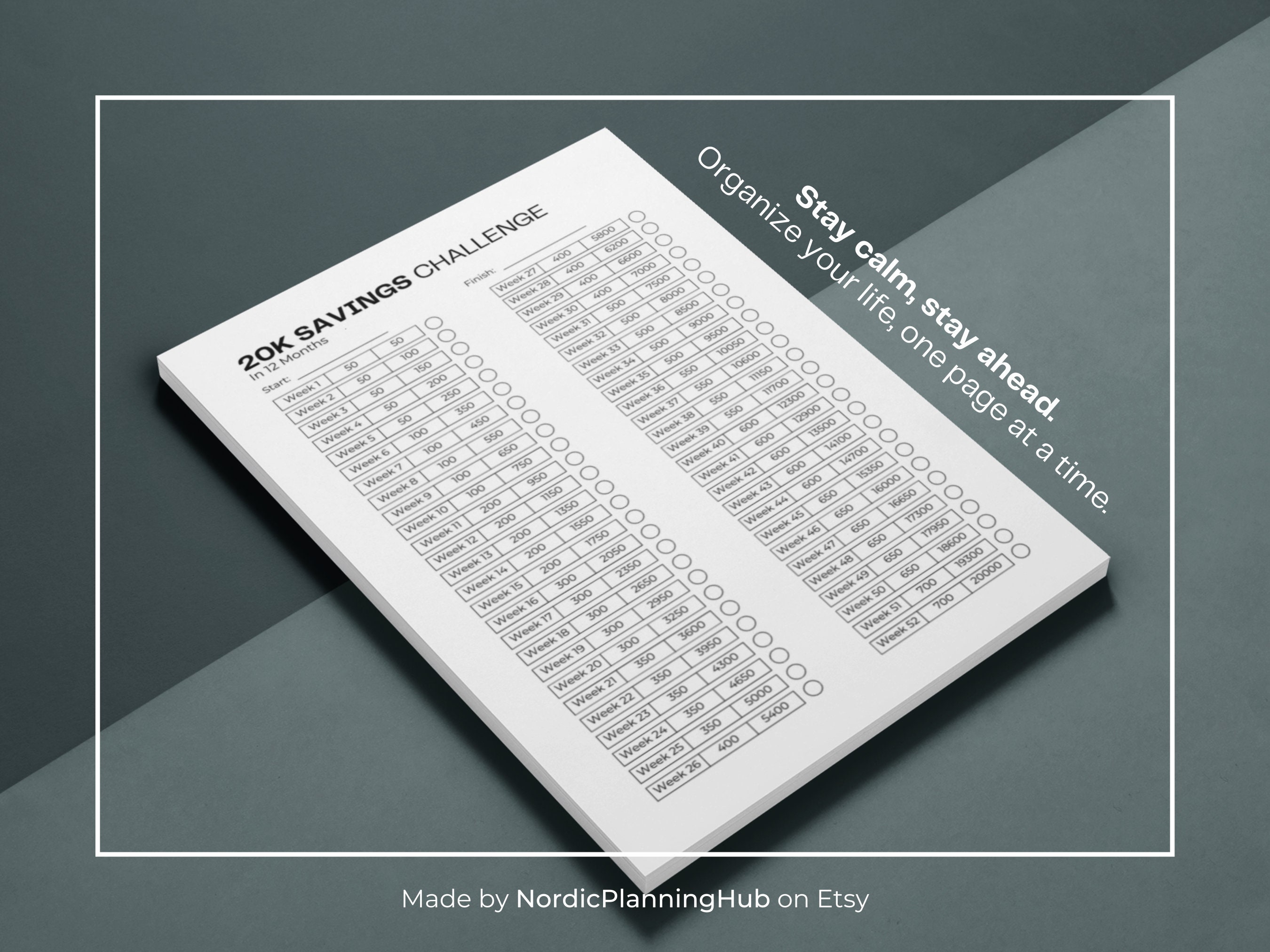 20K Savings Challenge Savings Challenge Printable 20000 Savings ...