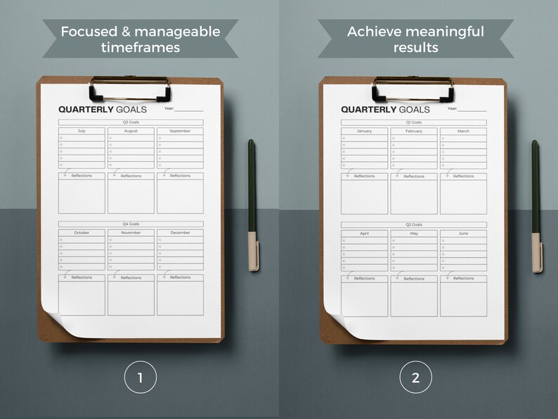 Quarterly Goals Template Printable Yearly Planner Fillable PDF Goal ...