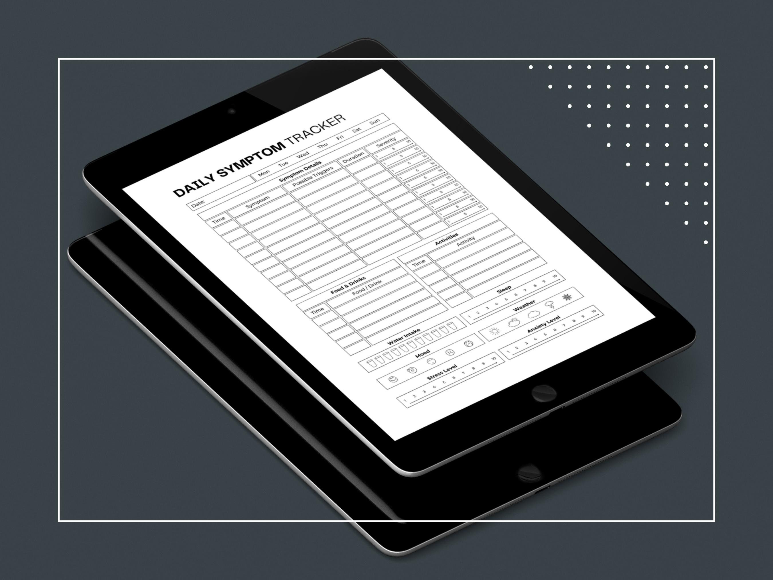 Printable Daily Symptom Tracker Fillable PDF Chronic Illness Tracker ... Printable Daily Symptom Tracker Fillable PDF Chronic Illness Tracker ...