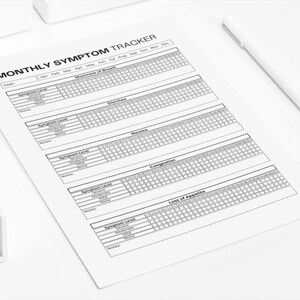Printable Monthly Symptom Tracker, Fillable PDF (A4, A5, Letter) - Etsy