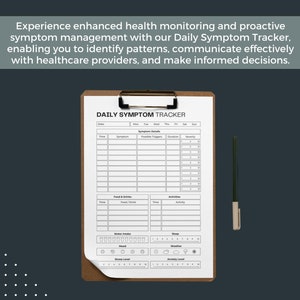 Printable Daily Symptom Tracker Fillable PDF Chronic Illness Tracker ...