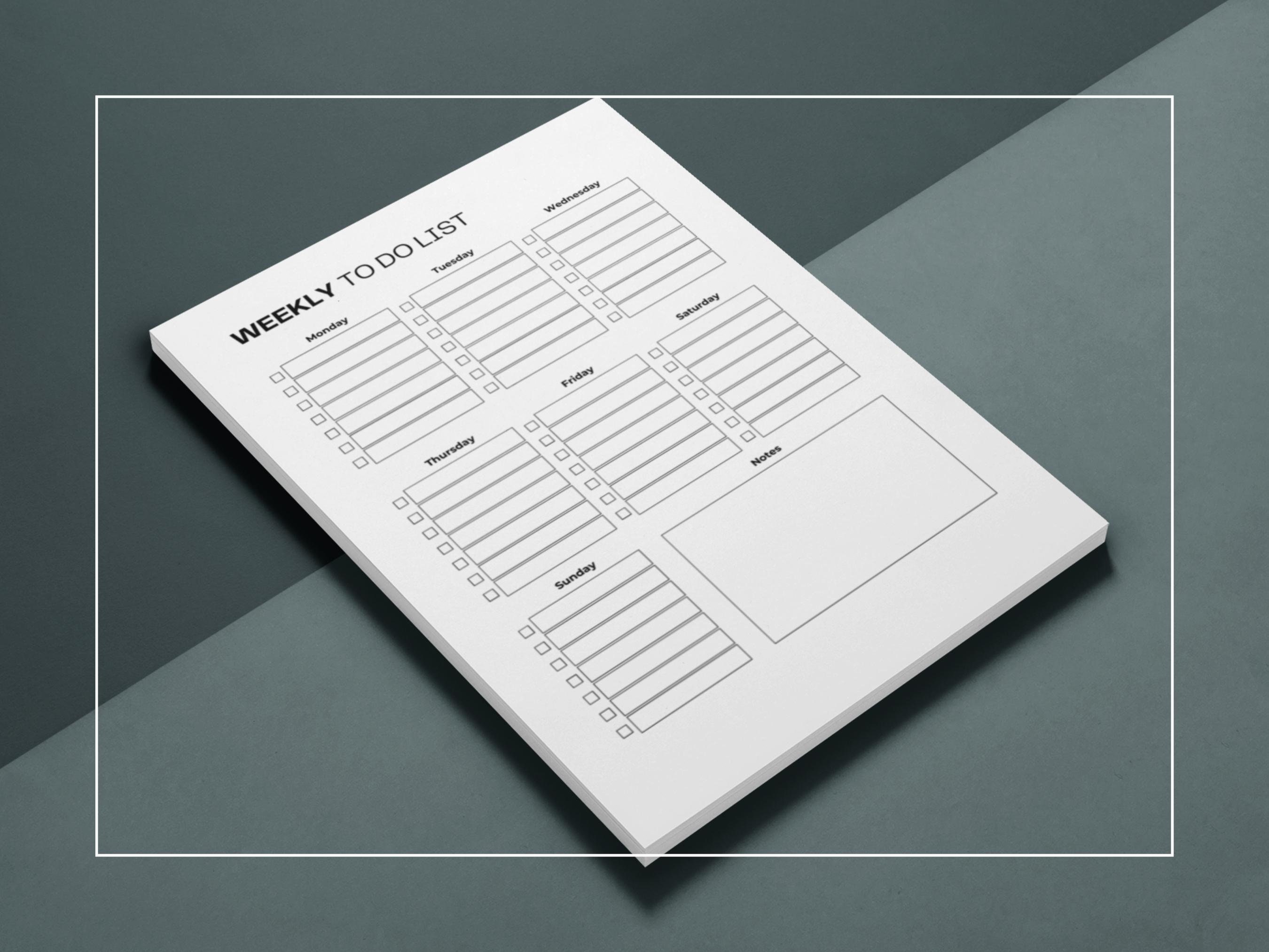 Weekly to Do List Printable Weekly Schedule Fillable PDF Daily Planner ...