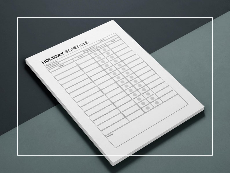 Holiday Schedule Printable: Child Custody Planner (fillable PDF) - Etsy