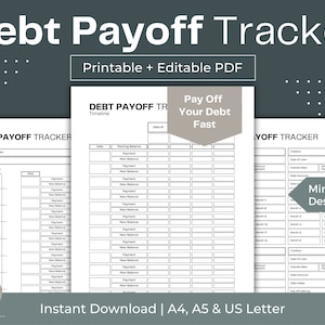Debt Payoff Tracker Printable Debt Payment Tracker Fillable - Etsy