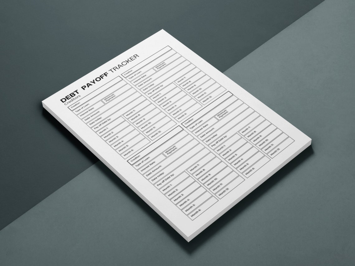 Debt Payoff Tracker Printable Debt Payment Tracker Fillable PDF ...