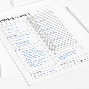 Timebox Planner Printable Time Management Fillable PDF to Do - Etsy